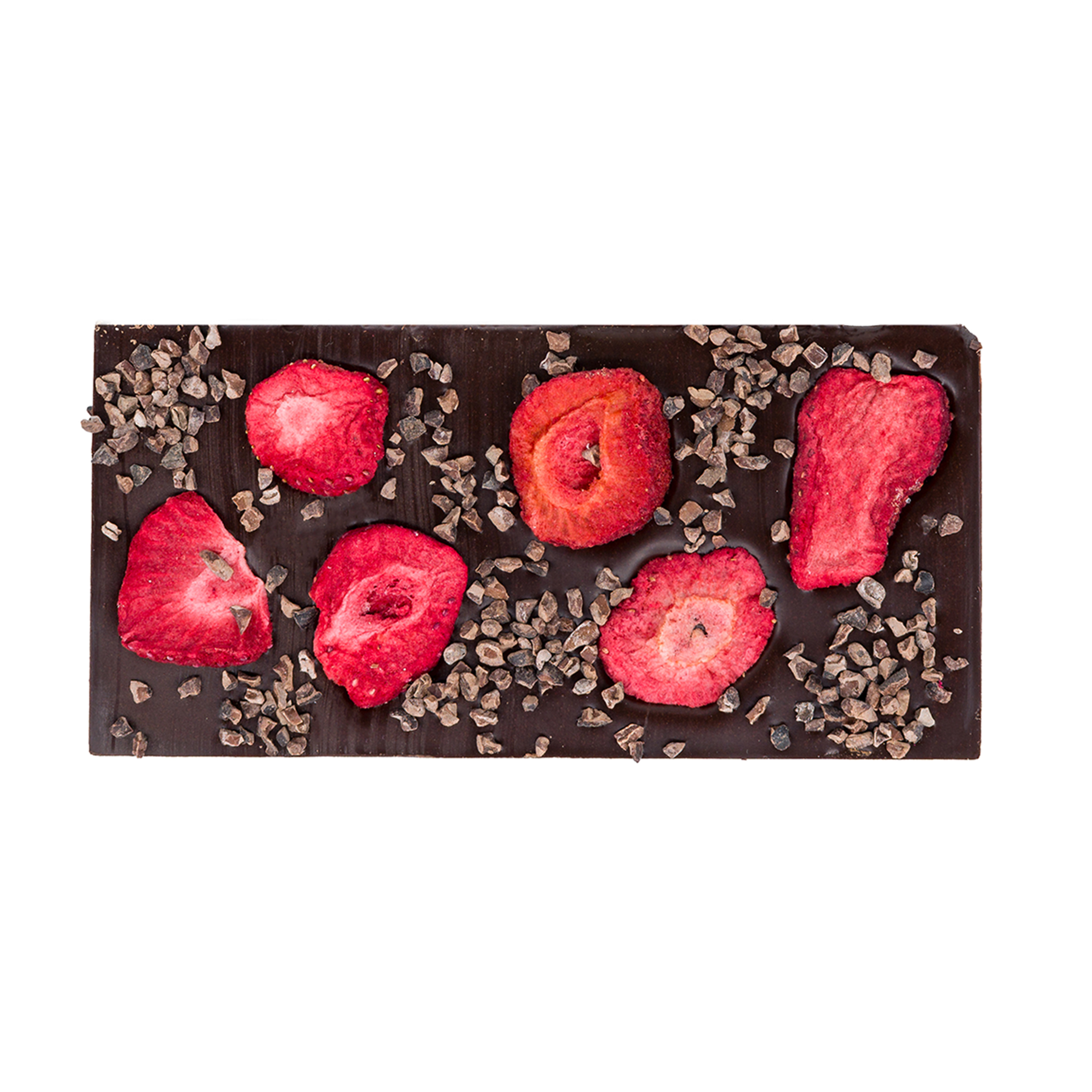 Valentijn Chocolade Luxe Chocolade Reep Aardbei & Cacao Nibs Puur ...